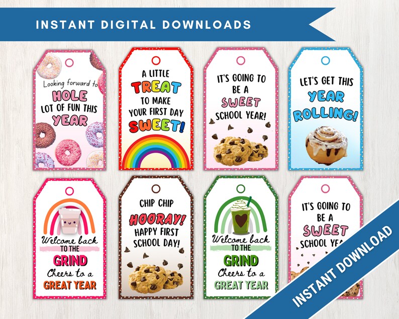 Back to School Candy Gift Tags, First Day of School Gift Tags for ...