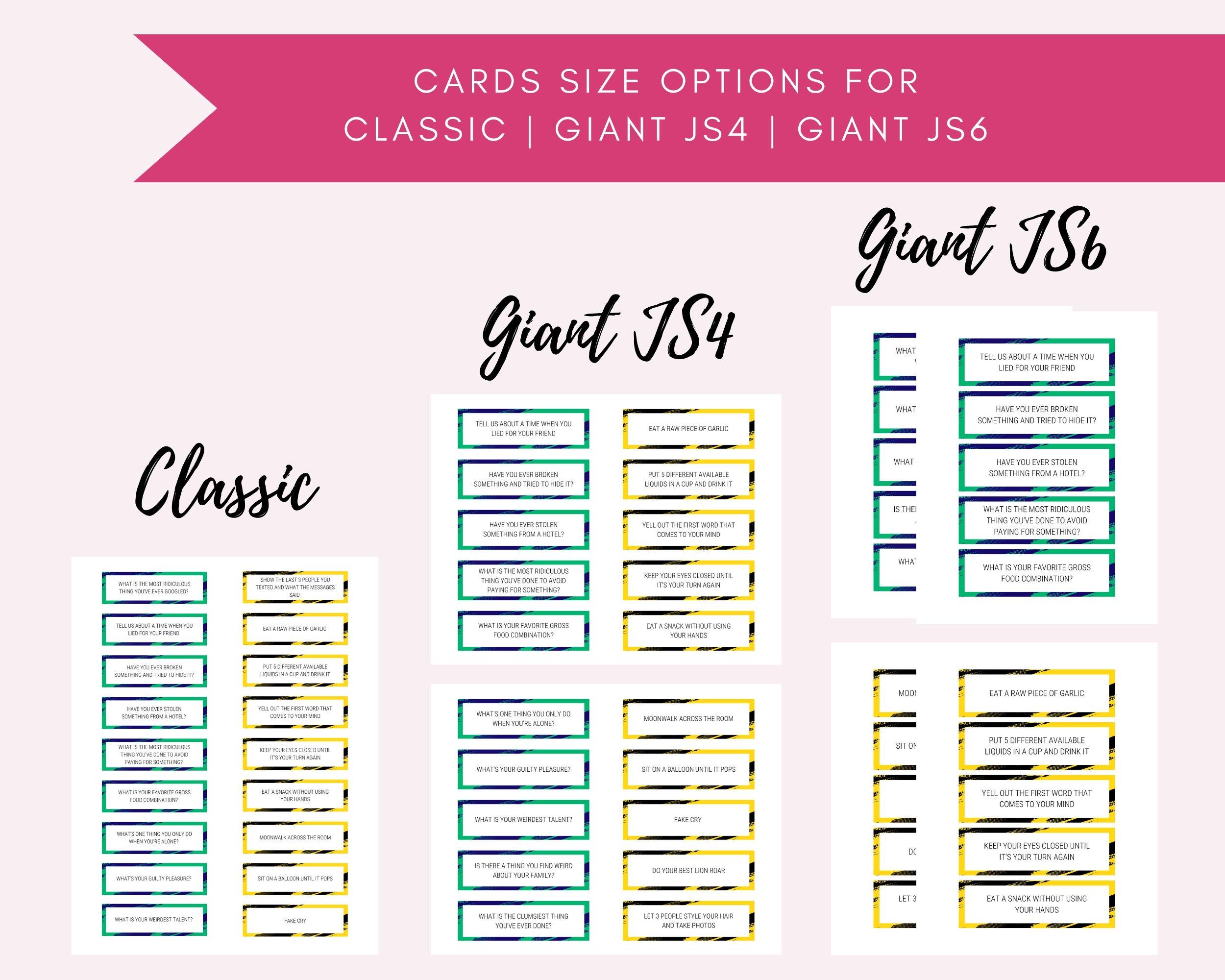 Jenga Truth or Dare Printable Cards for Family Friends Party Work ...