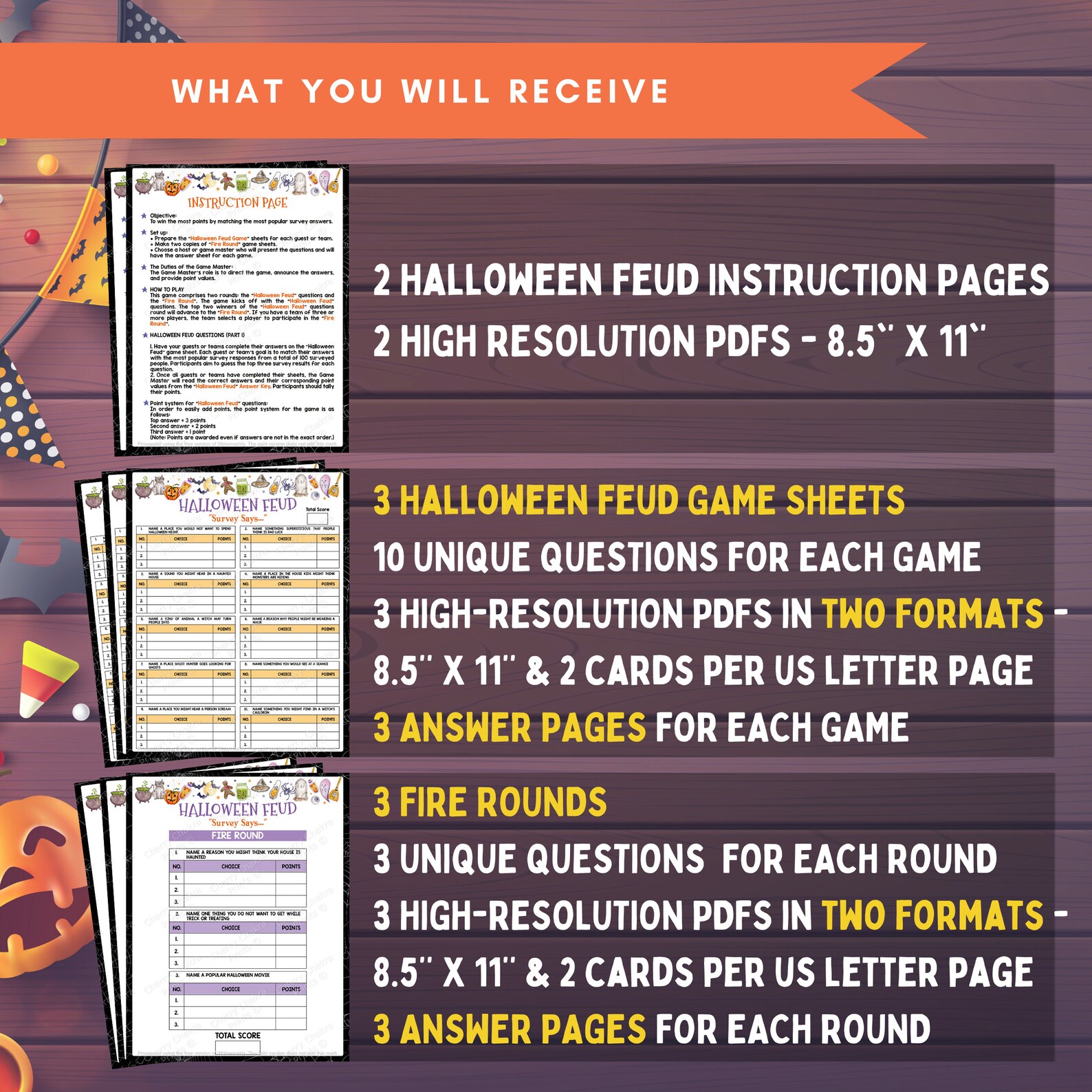 Halloween Family Friendly Feud Game | Halloween Party Family Group Game ...