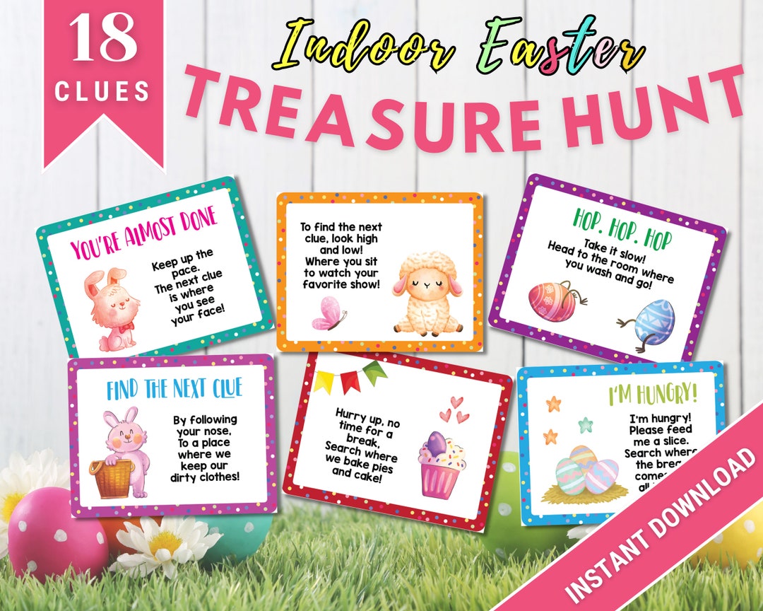 Printable Indoor Easter Scavenger Hunt for Kids | Easter Treasure Hunt ...