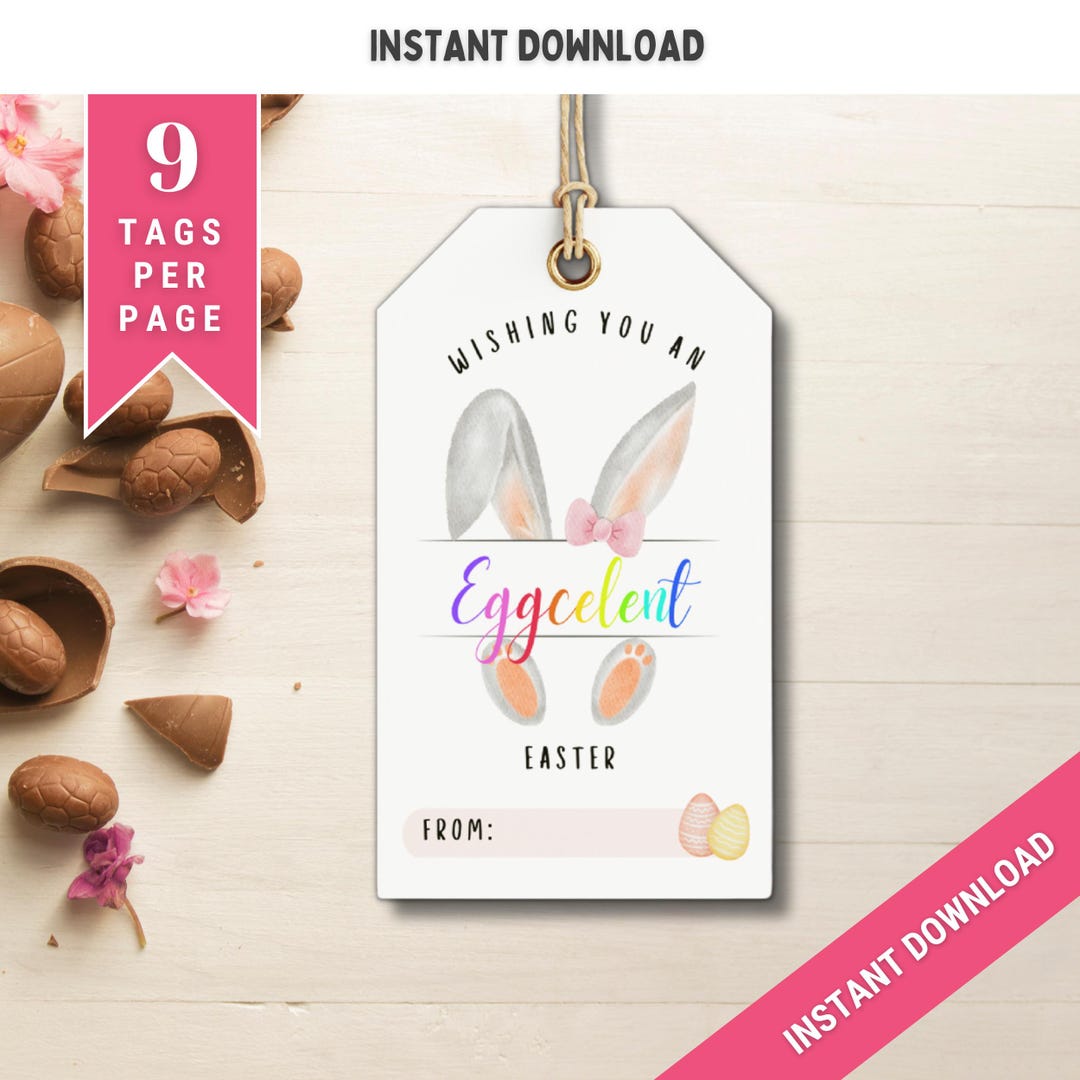 Easter Basket Tag | Easter Bunny Gift Tag | Easter Basket Name Tag ...