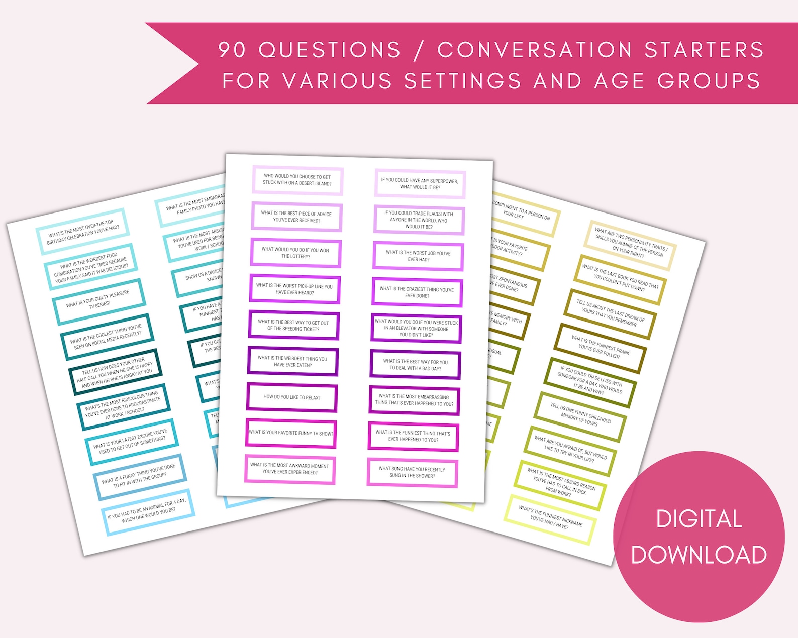 Jenga Questions & Conversation Starter Cards for Family Friends Party ...