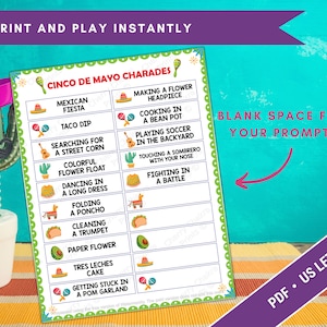 Cinco De Mayo Charades Game | Fun Cinco De Mayo Family Fiesta Party ...