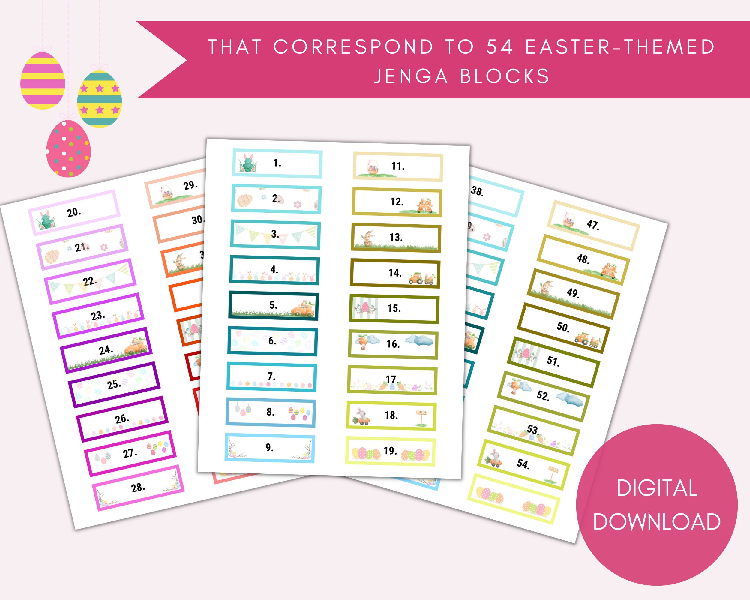 Jenga Easter Trivia Game | Printable Easter Games Quiz | Easter ...