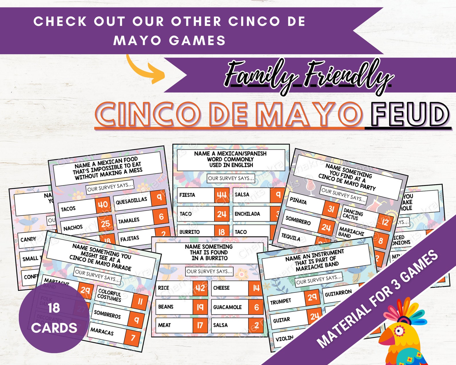 9 Cinco De Mayo Games Bundle, Printable Cinco De Mayo Fun Mexican Party ...