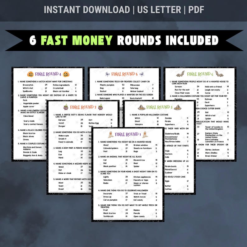 Fun Halloween Friendly Family Feud Game | Halloween Family Group Game ...