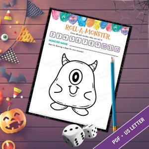 Fun Halloween Roll A Monster Dice Game | Halloween Printable Dice Game ...