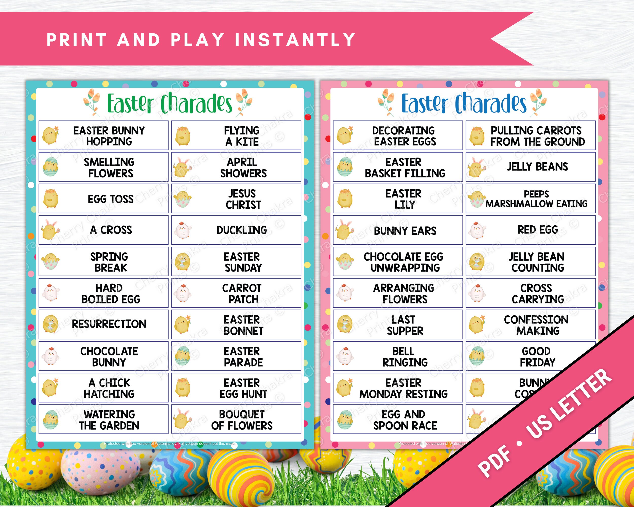 Easter Charades Game | Fun Easter Family Party Game of Acting Out and ...