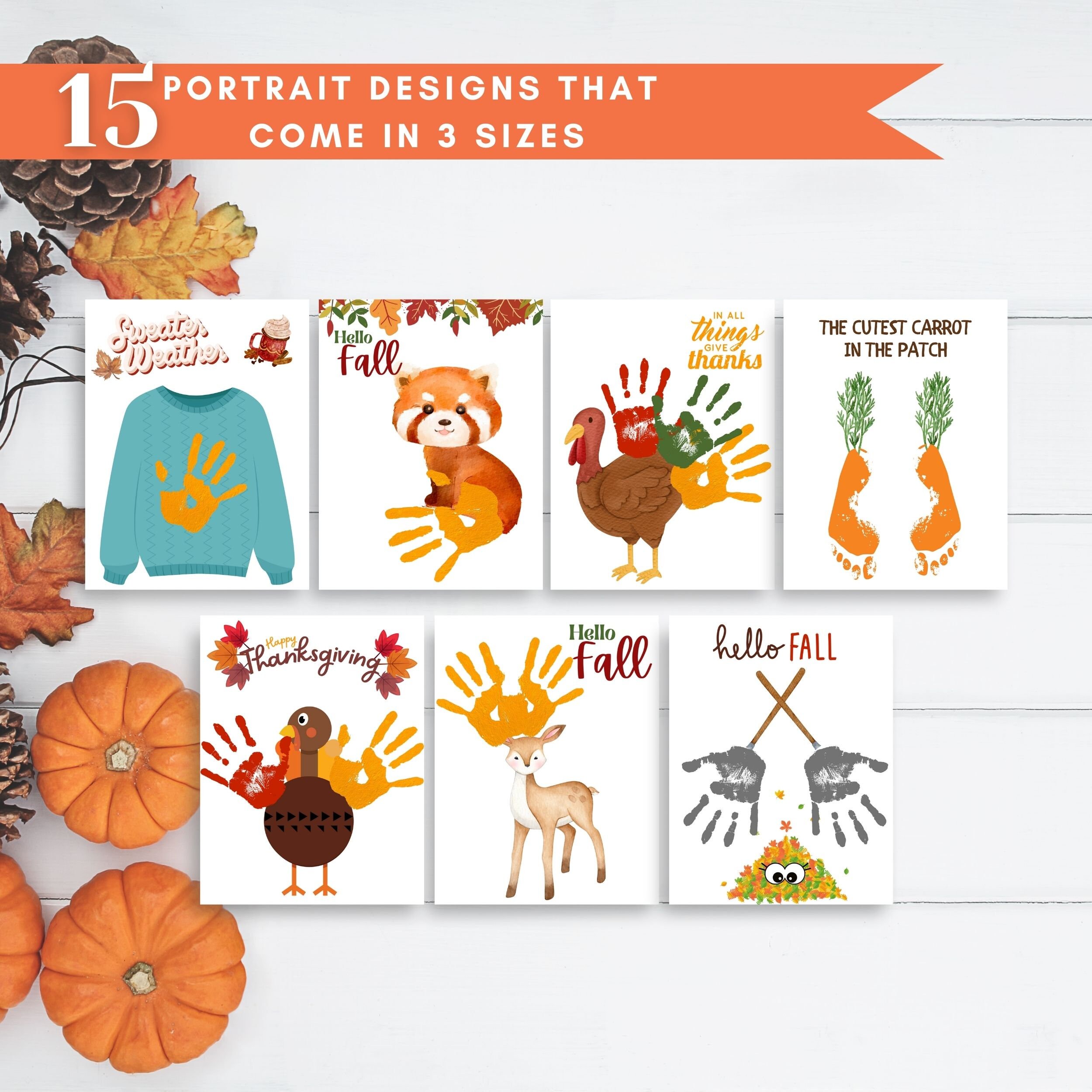 Fall Handprint Craft Bundle, Fun Fall Handprint Art, Fall Craft ...