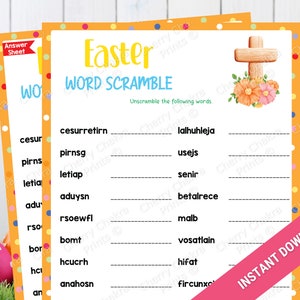Lent Word Scramble Game Printable Christian Game for Kids - Etsy