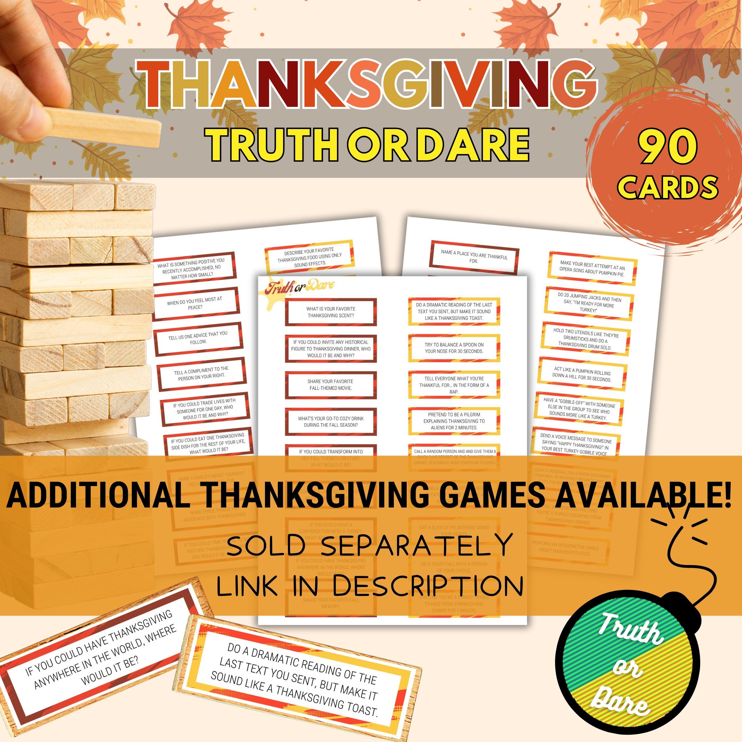 Thanksgiving 5 Second Game, Thanksgiving Family Fun Quick Trivia Party ...