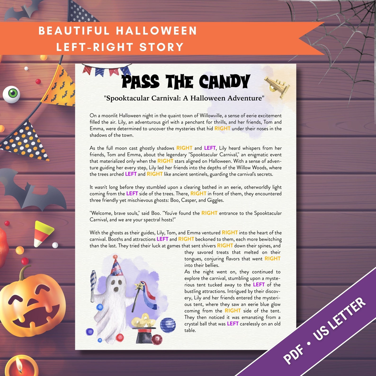 Halloween Left Right Game, Halloween Pass the Candy Game, Halloween ...