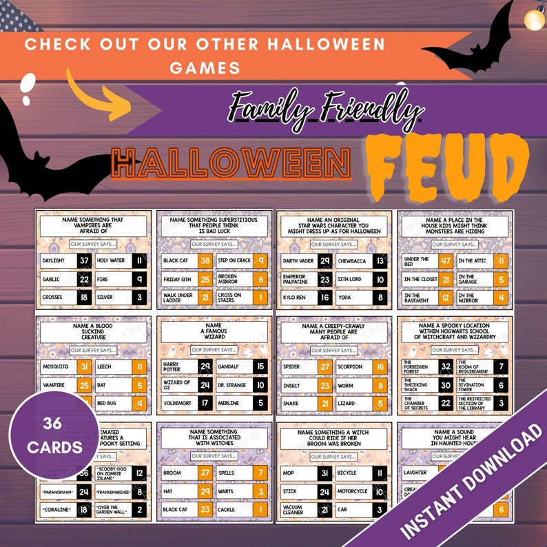 HALLOWEEN Charades Pictionary, Halloween Printable Game Charade Cards ...