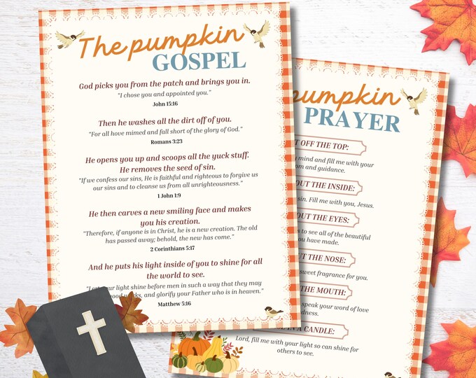 Pumpkin Prayer Printable & Pumpkin Gospel Plan of Salvation, Kids ...