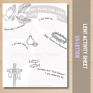 Lent Planner, Ash Wednesday Printable Coloring Page & Activity ...