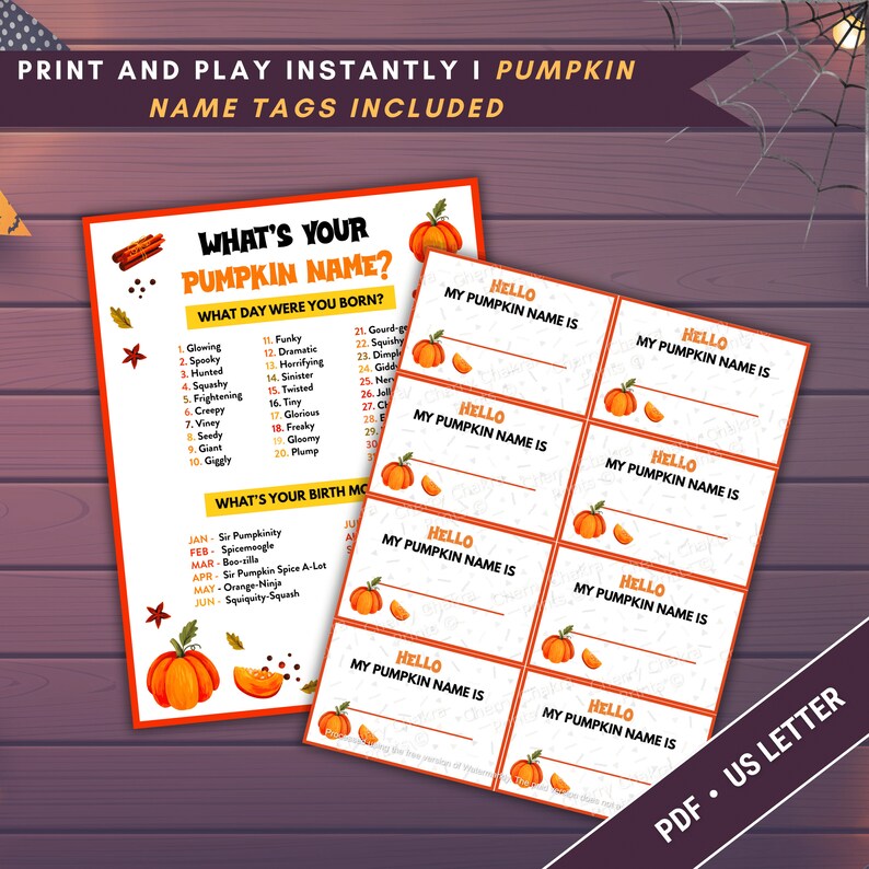 Halloween Pumpkin Name Game, What's Your Pumpkin Name Game WITH ...