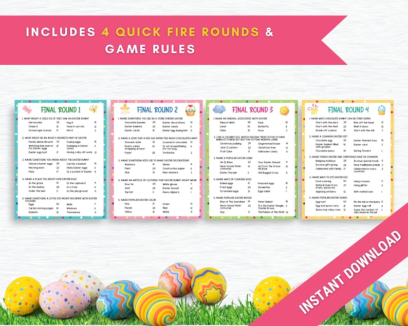 Easter Friendly Family Feud Game | the Hilarious Party Game of Guessing ...