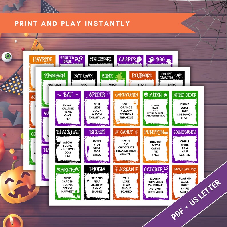 Halloween Forbidden Words Game - Fun Halloween Party Group Game ...