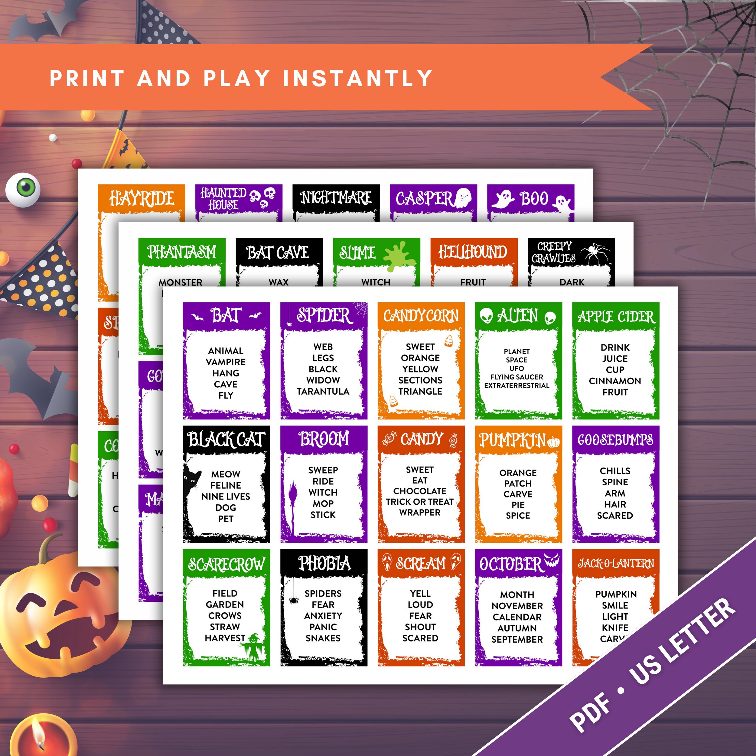 Halloween Forbidden Words Game - Fun Halloween Party Group Game ...