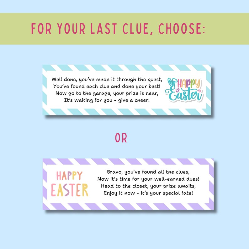 Fun Easter Egg Hunt Scavenger Hunt Clue Cards | Fun Indoor and Outdoor ...
