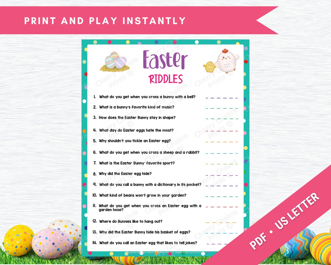 Easter Riddles | Easter Printable Game for Kids & Adults | Easter Fun ...