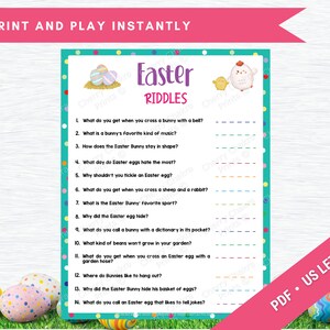 Easter Riddles | Easter Printable Game for Kids & Adults | Easter Fun ...