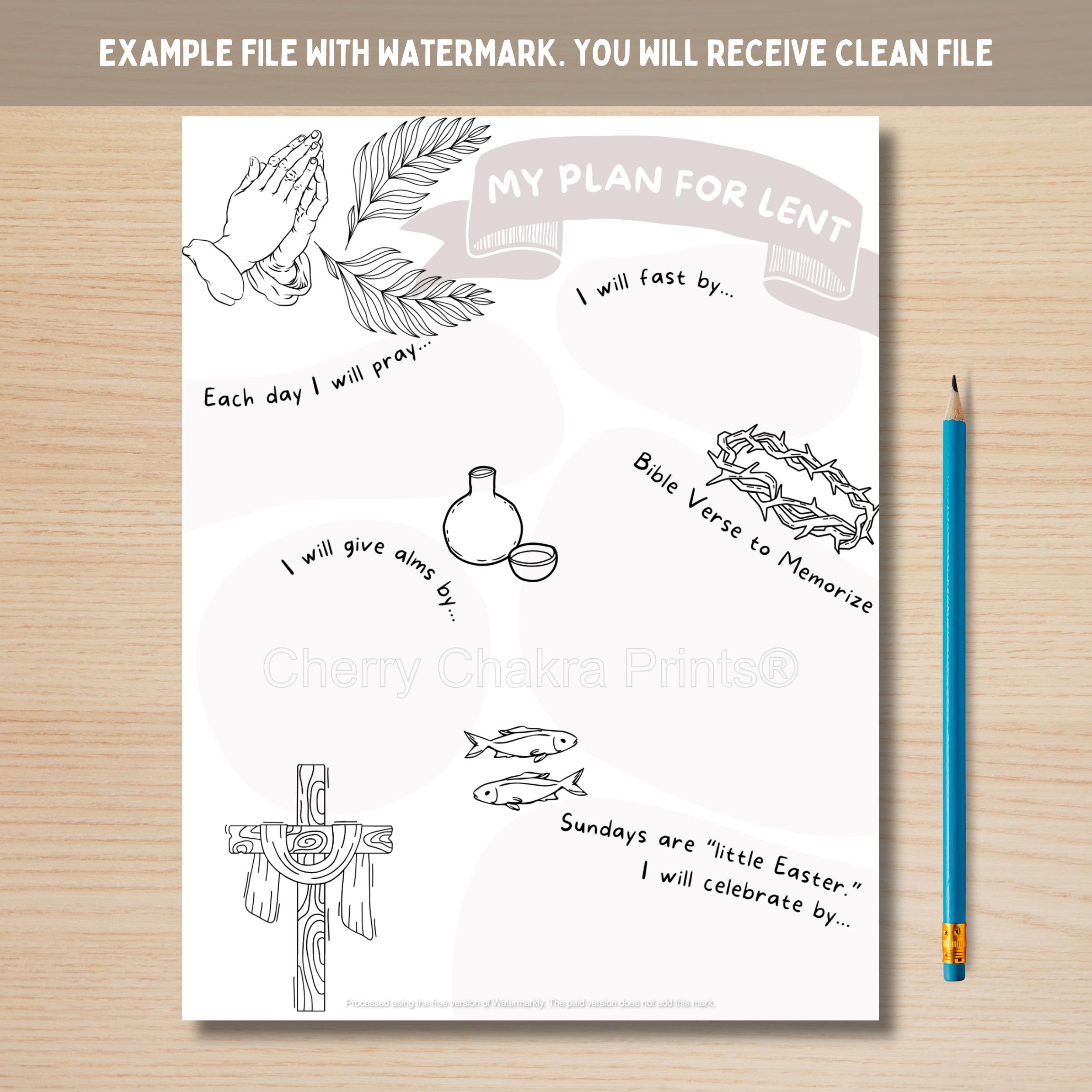 Lent Planner, Ash Wednesday Printable Coloring Page & Activity ...