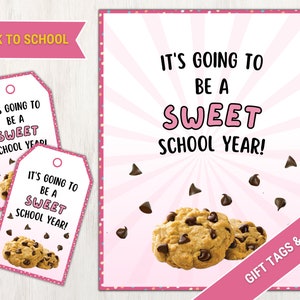 Back to School Cookies Gift Tag, First Day of School Treat Tag, PTO PTA ...
