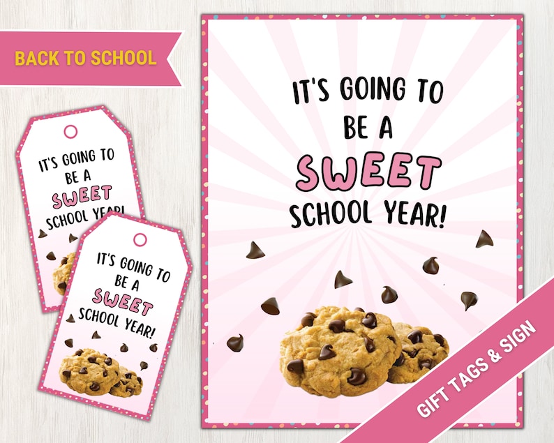 Back to School Cookies Gift Tag, First Day of School Treat Tag, PTO PTA ...