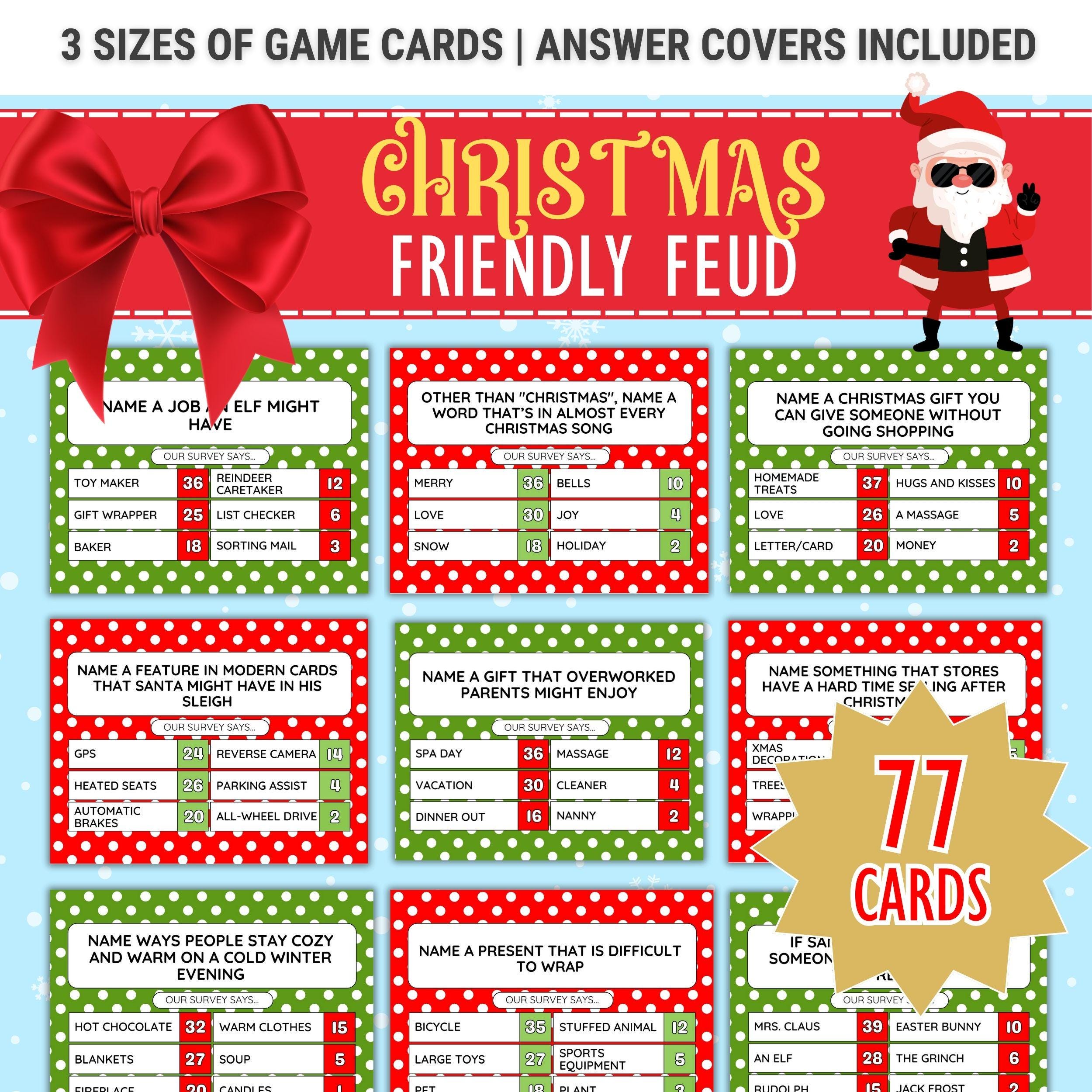 Christmas Friendly Feud Game | Printable Christmas Family Group Game ...