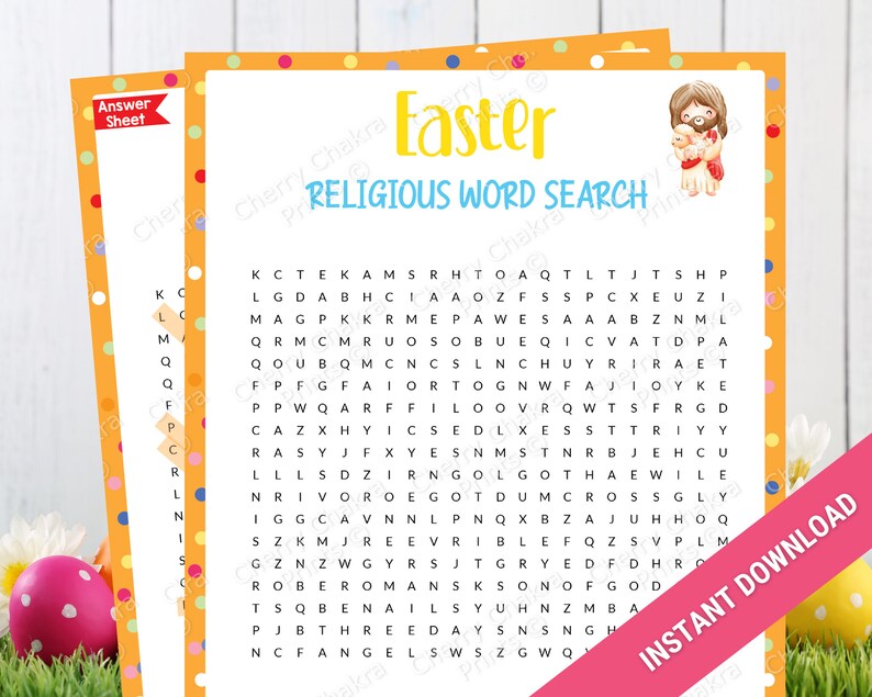 Easter Bible Word Search Game Christian Easter Religious - Etsy