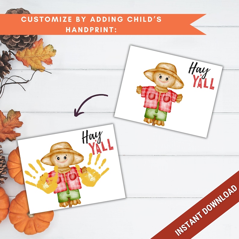 Fall Scarecrow Handprint Craft, Fall Handprint Art, Fall Craft ...