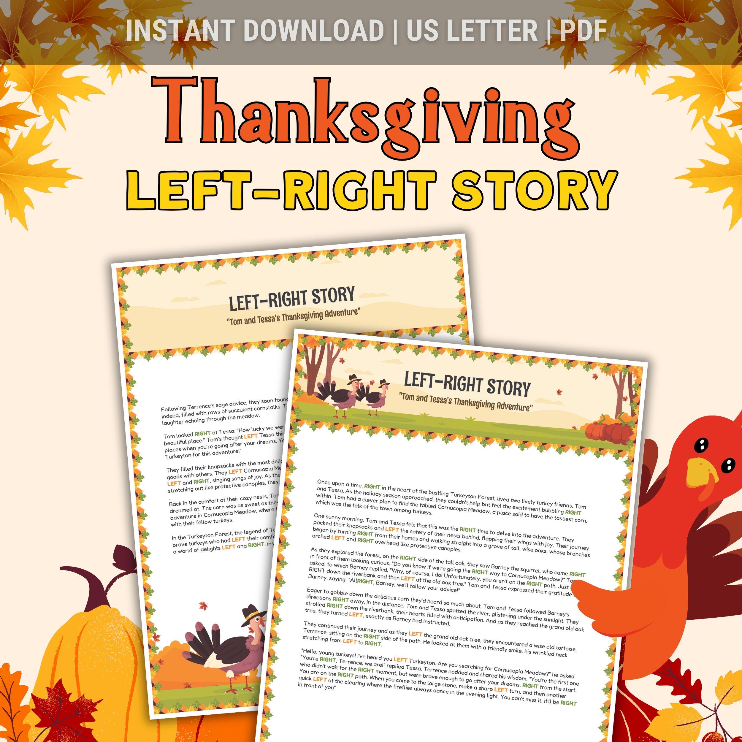 Thanksgiving Left Right Game, Thanksgiving Games Printable, 2024 ...