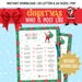 Christmas Who is Most Like Santa Game, Fun Christmas Game, Winter ...