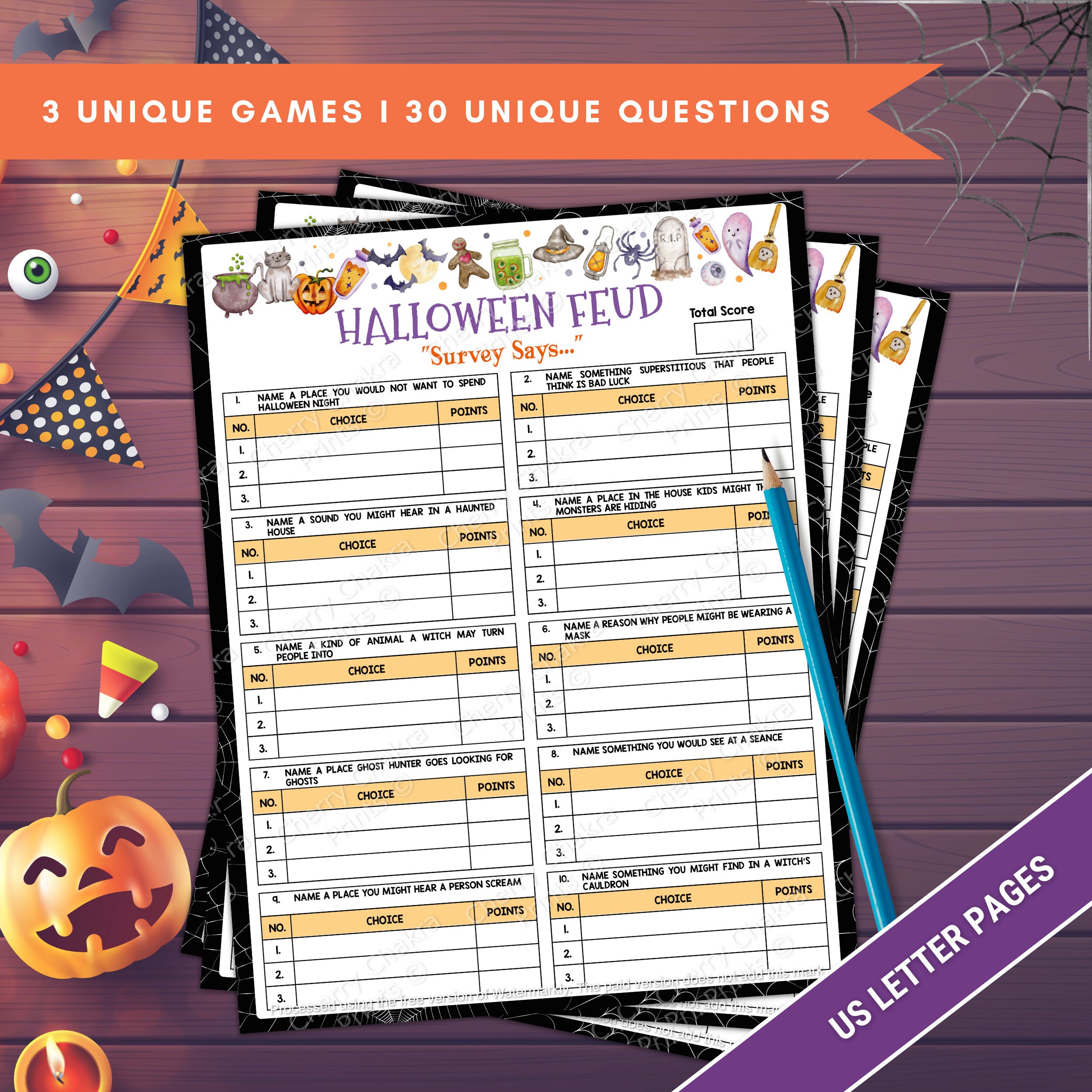 Halloween Family Friendly Feud Game | Halloween Party Family Group Game ...