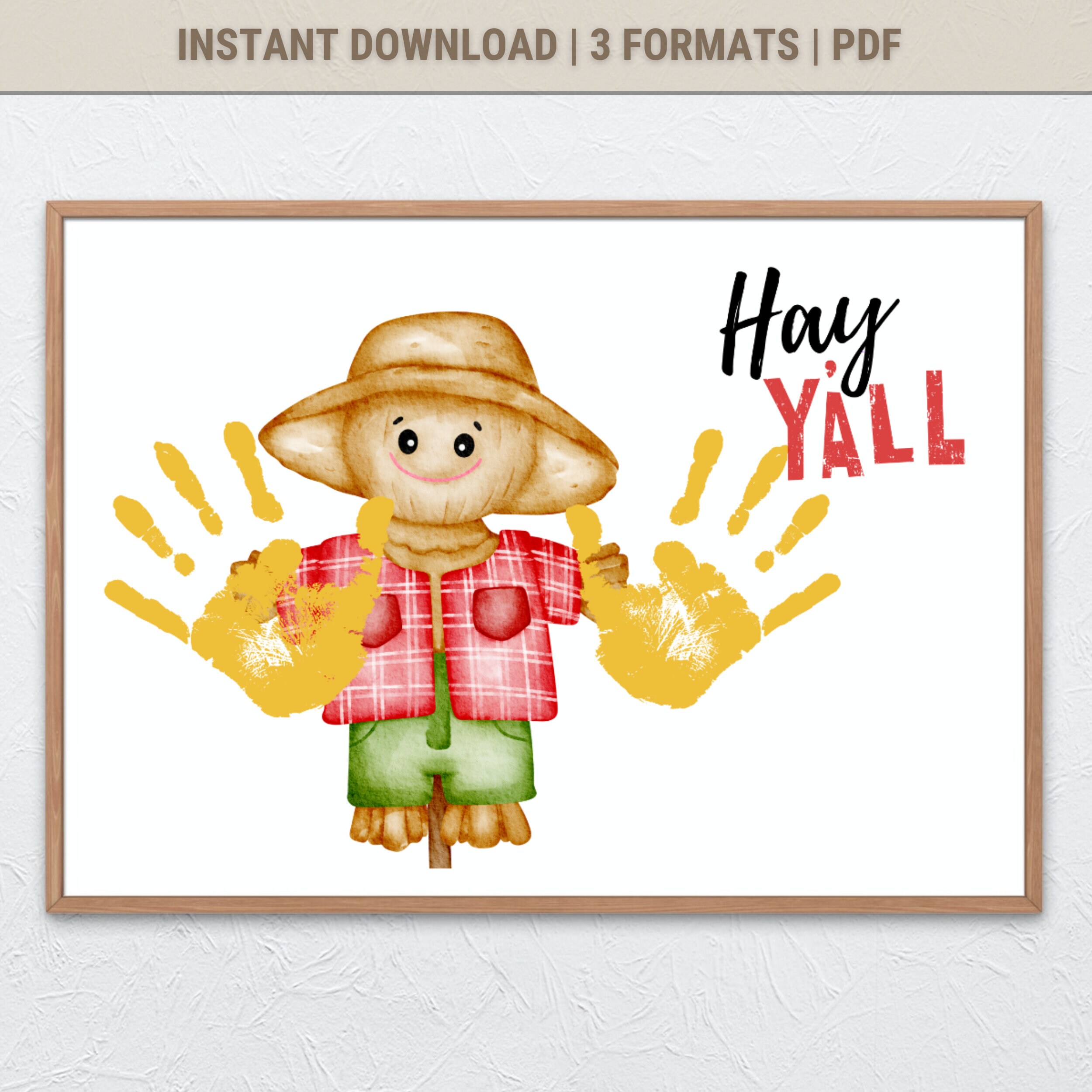 Fall Scarecrow Handprint Craft, Fall Handprint Art, Fall Craft ...