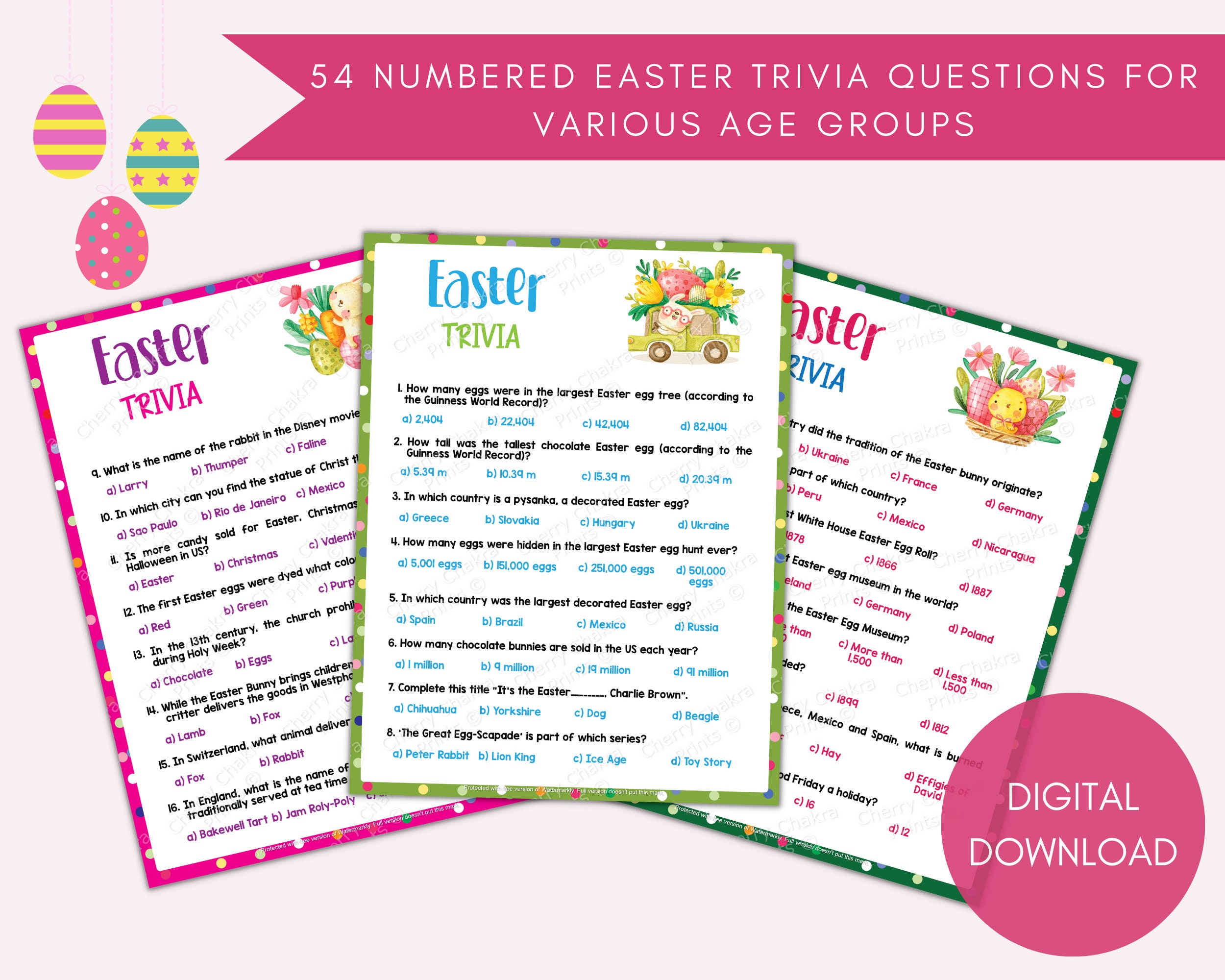 Jenga Easter Trivia Game | Printable Easter Games Quiz | Easter ...