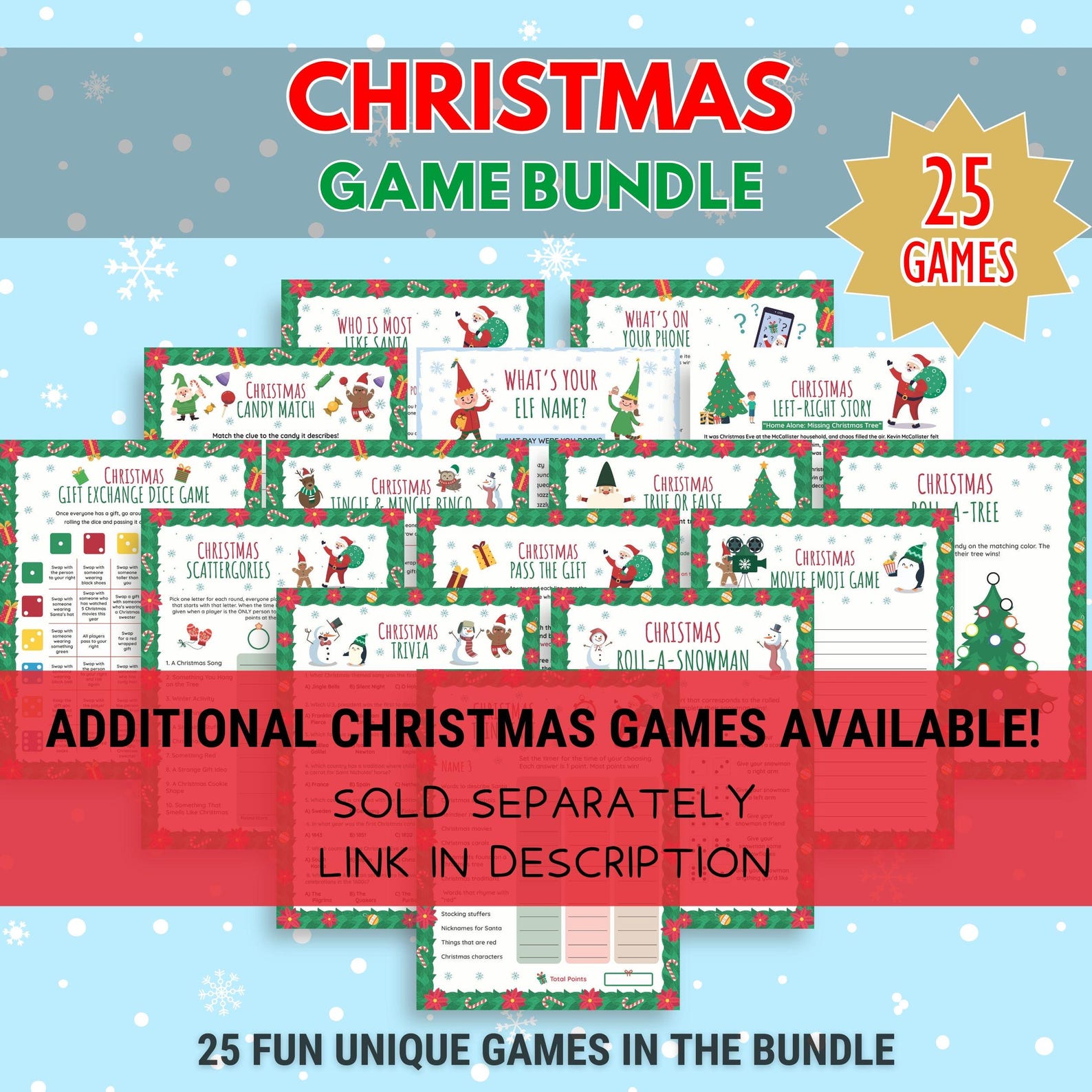 Christmas Think Fast Game, Christmas Think Quick Game, Christmas Word ...