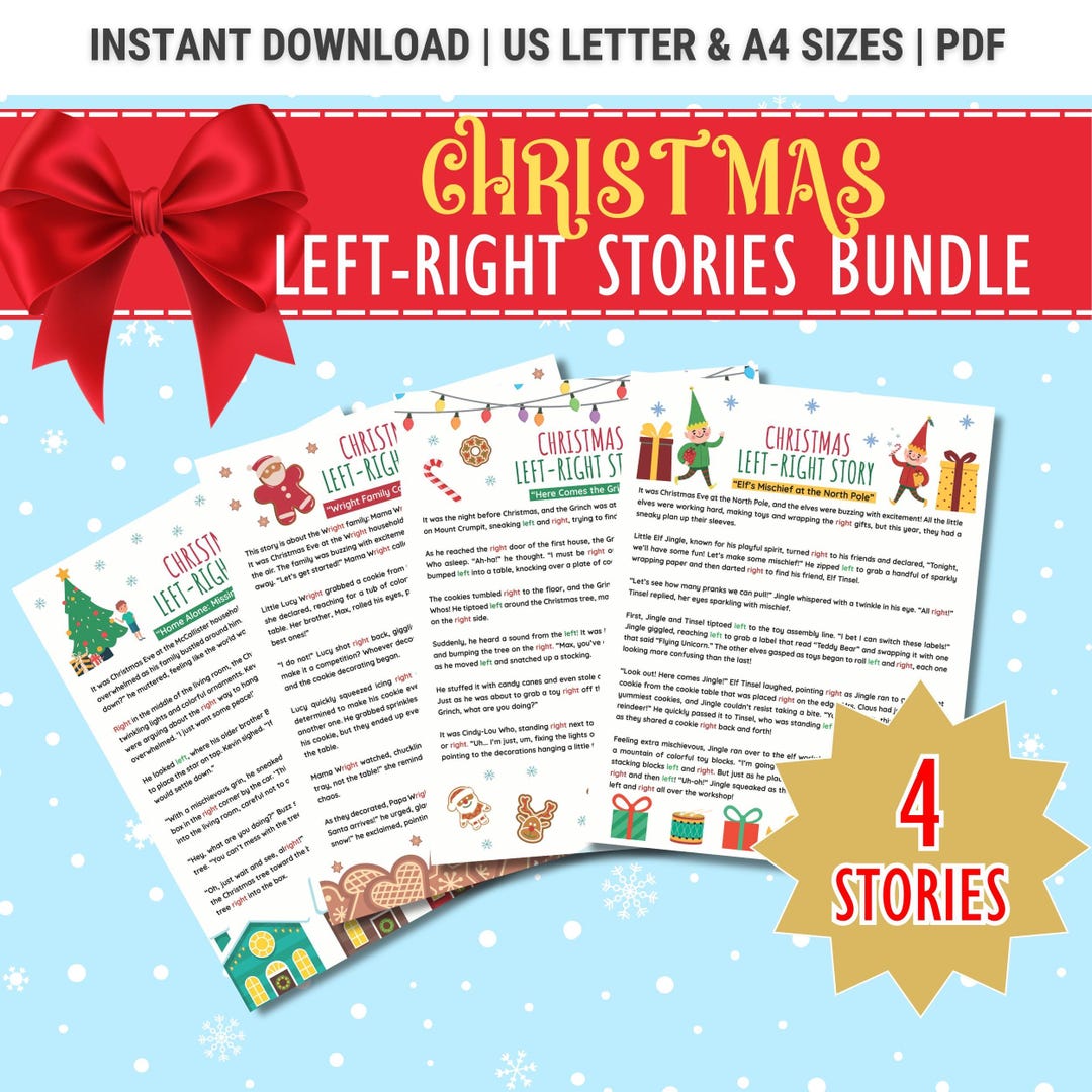 Christmas Left Right Story Game, Printable Christmas Party Game ...
