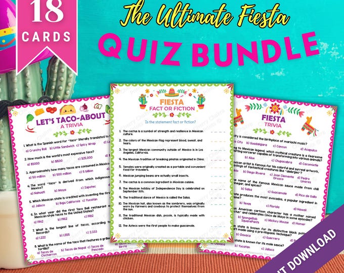 Fiesta Taco Trivia Game, Printable Trivia Game for a Taco Party, Final ...