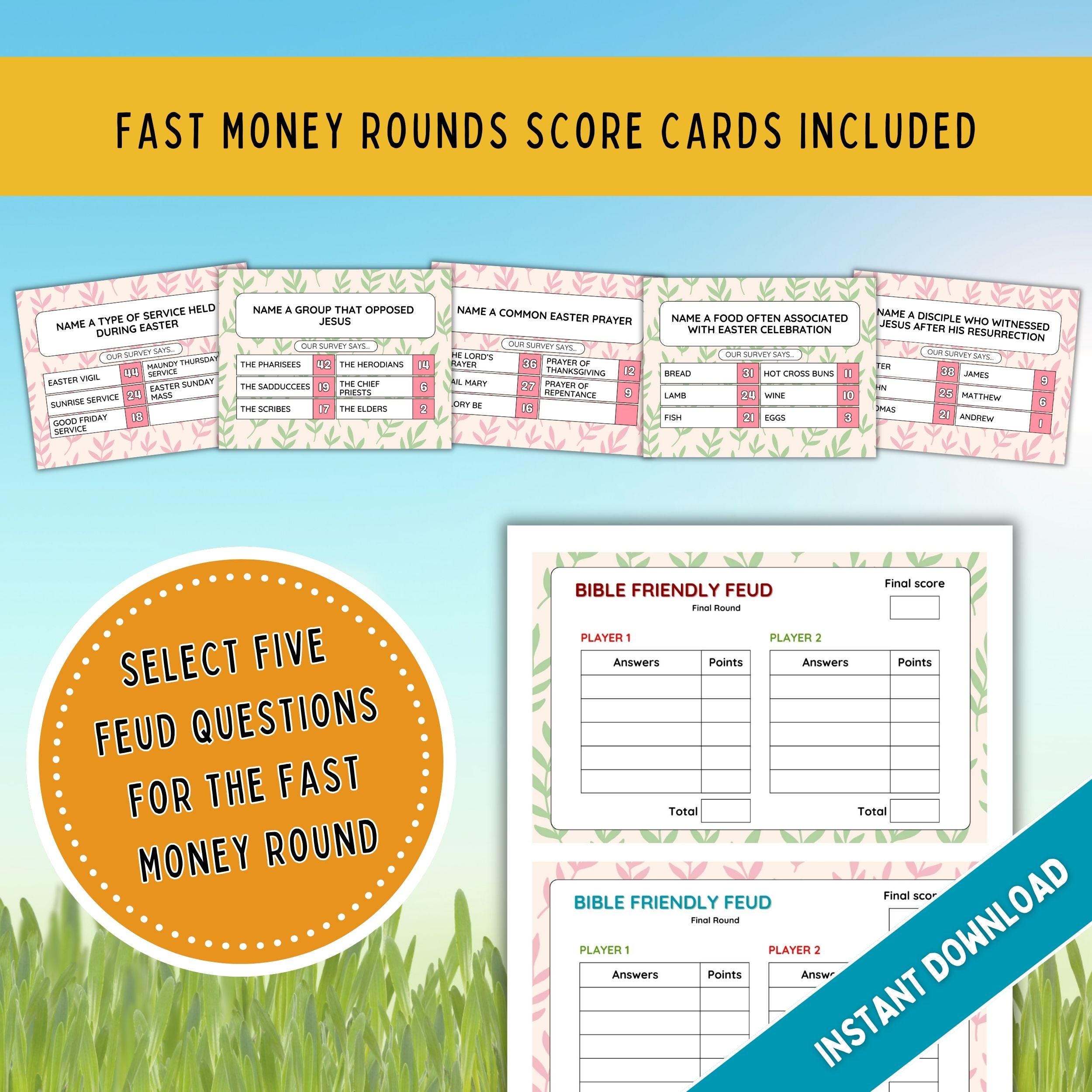 Easter Bible Feud Game, Bible Friendly Easter Feud, Family Game Night ...