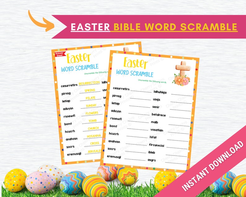 Easter Bible Word Search Game | Christian Easter Religious Game, Family ...
