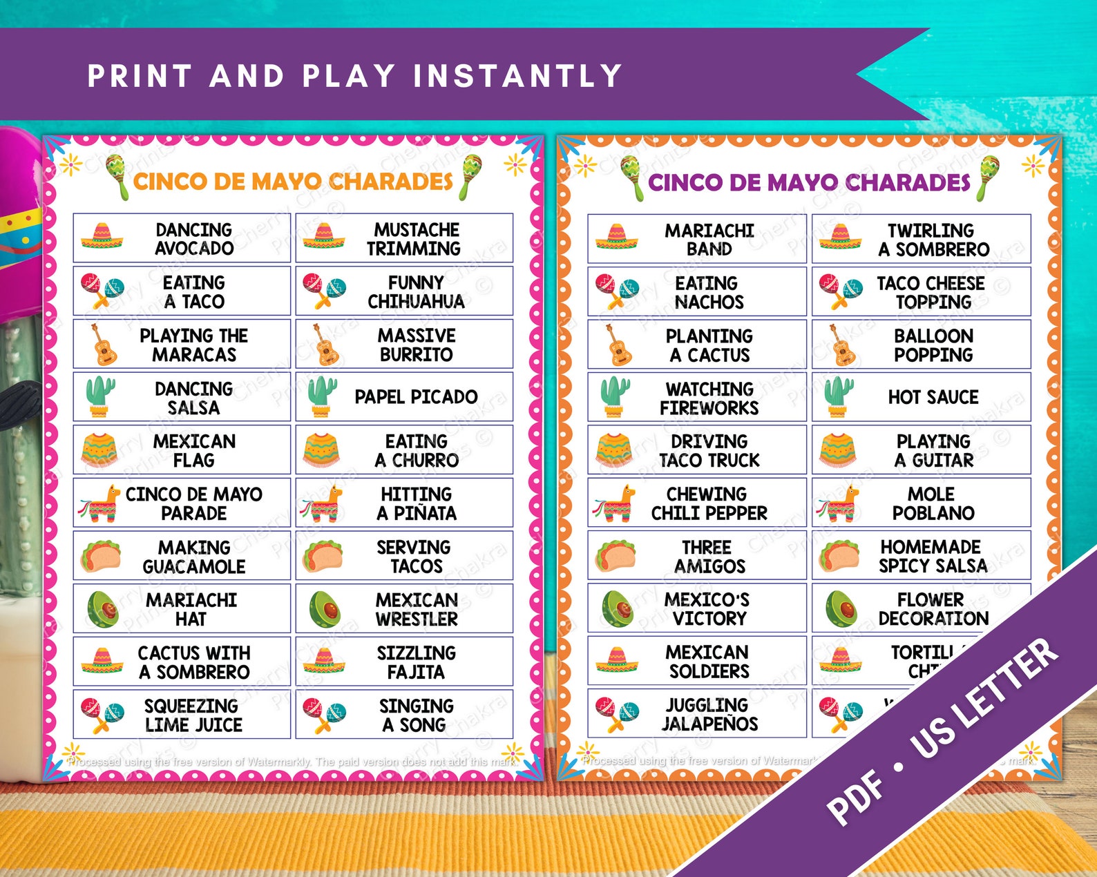 Cinco De Mayo Charades Game | Fun Cinco De Mayo Family Fiesta Party ...