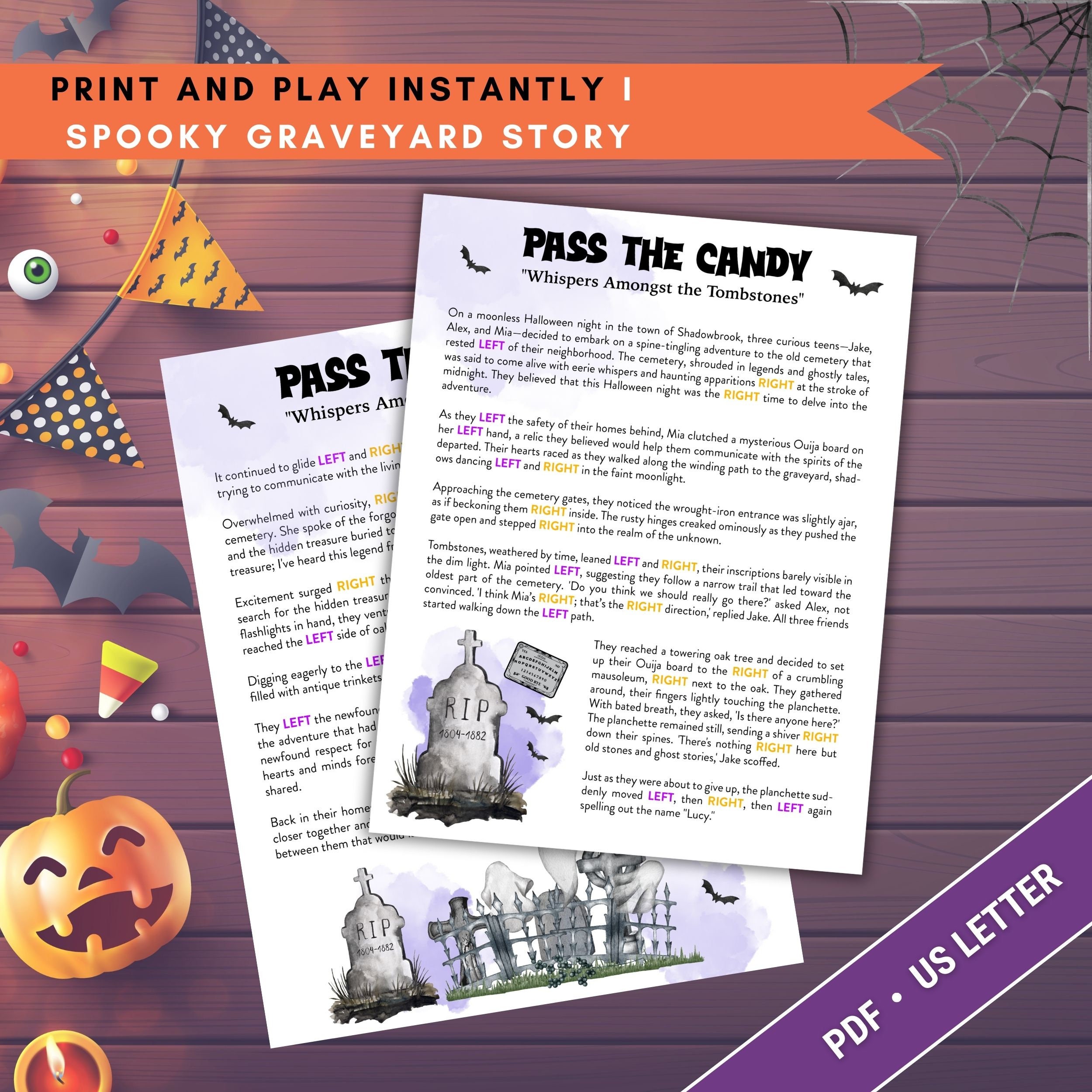 Halloween Left Right Game Bundle, Halloween Pass the Candy Game ...