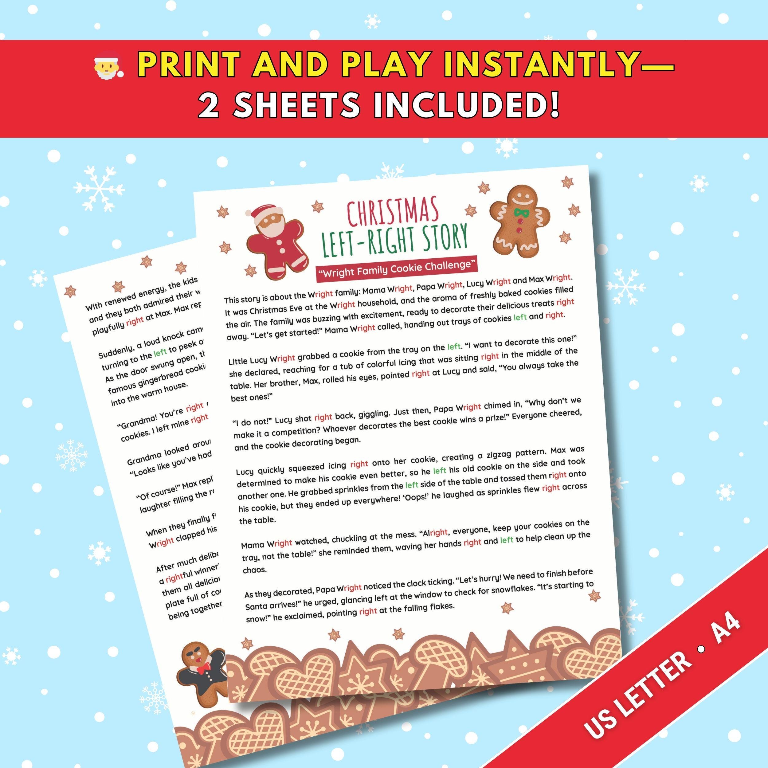 Right Left Christmas Game, Printable Christmas Party Game, Christmas ...