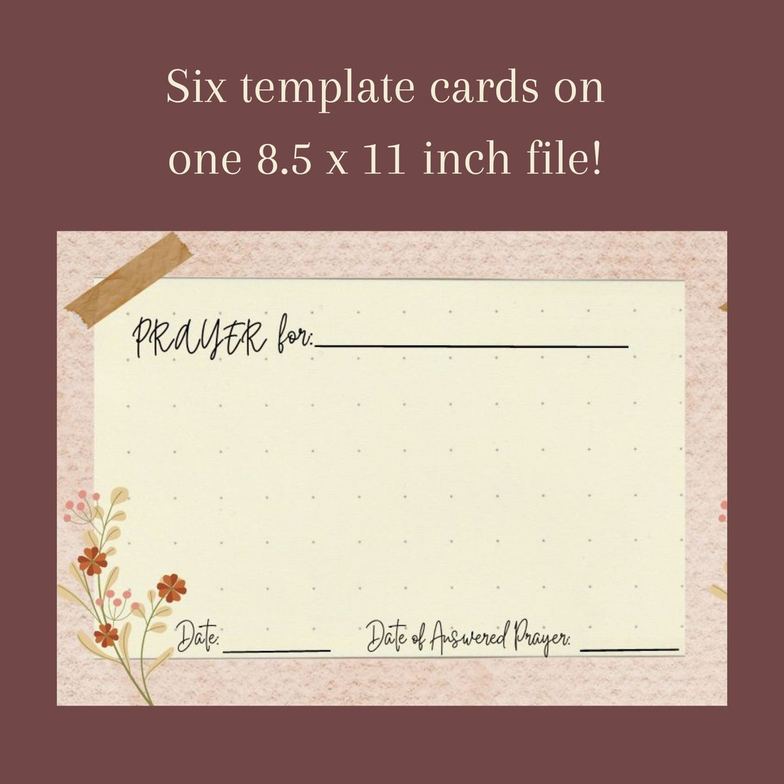 Prayer Card Template Digital Downloads, Neutral Color Scheme, Prayer ...