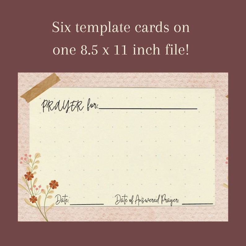 Prayer Card Template Digital Downloads, Neutral Color Scheme, Prayer ...