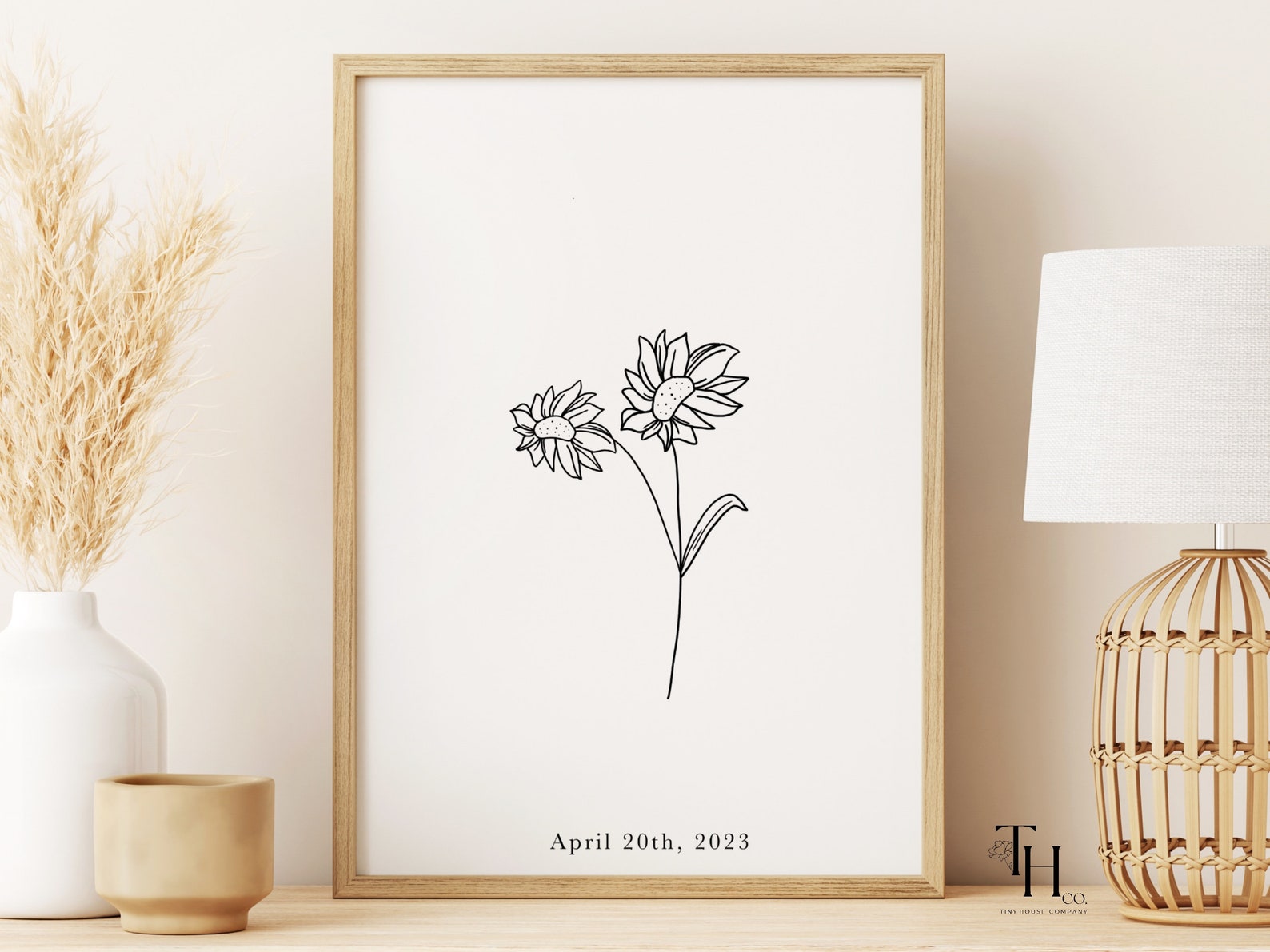 Daisy April Birth Flower Print | April Minimalist Birth Flower ...