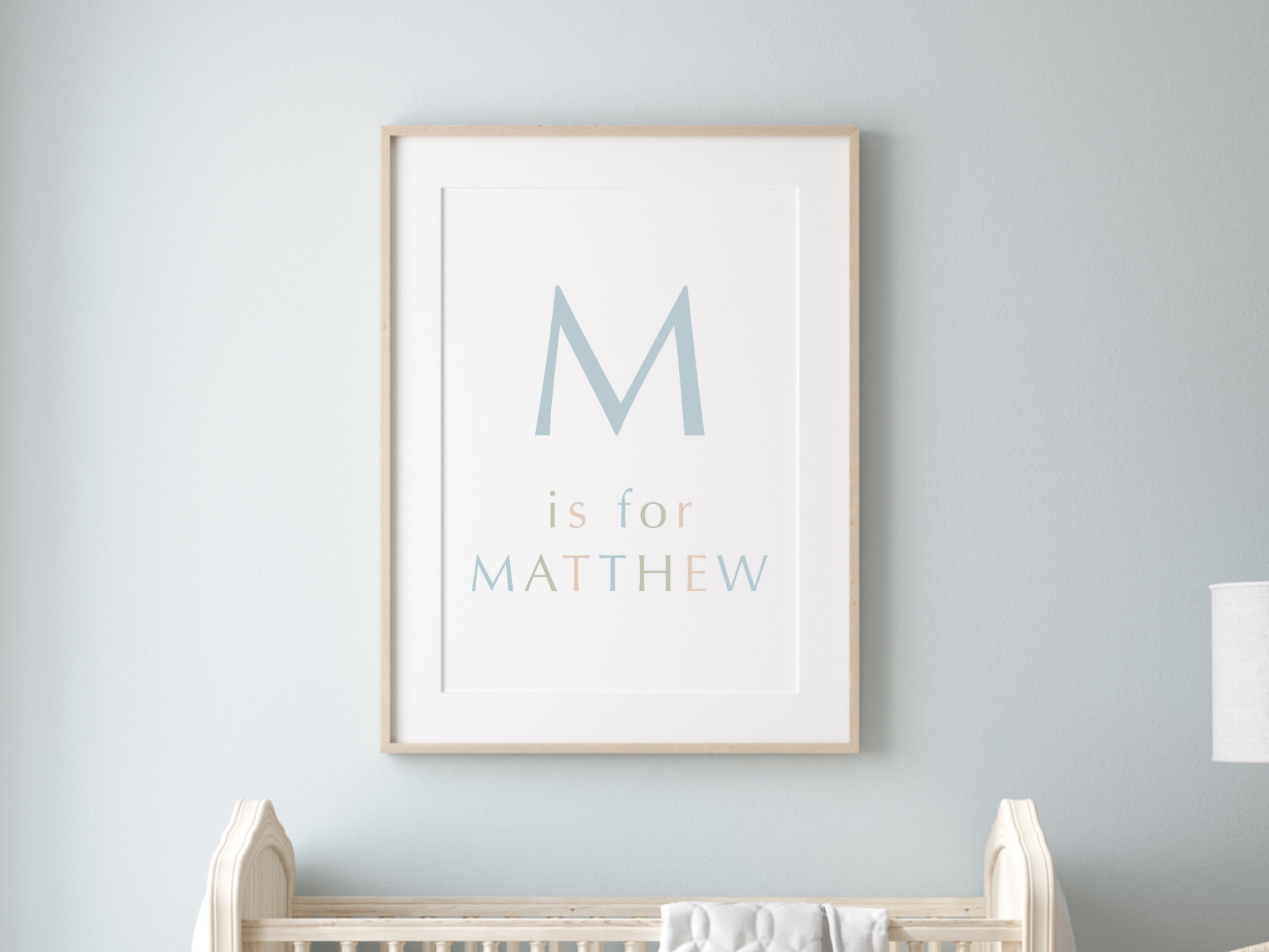Custom Baby Name Print Nursery Decor | Personalized Monogram Initial ...