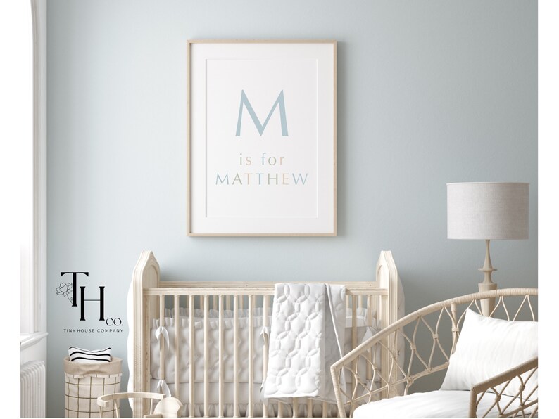 Custom Baby Name Print Nursery Decor | Personalized Monogram Initial ...